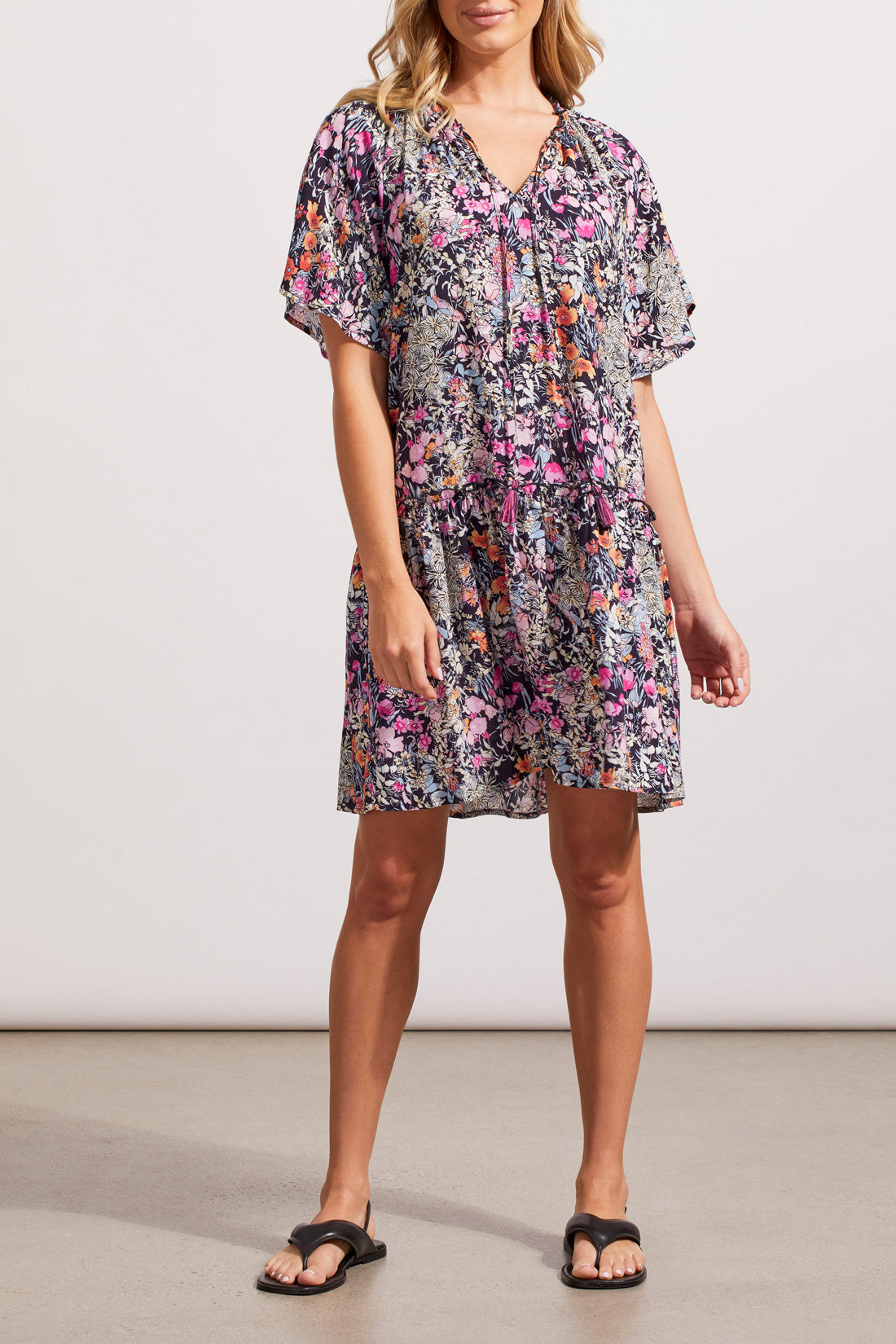 Raglan Sleeve V-Neck Tiered Dress – Modella Lifestyle