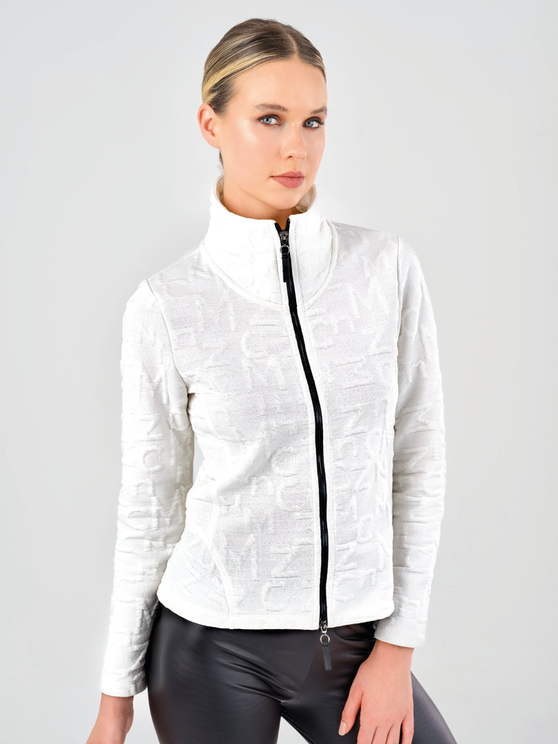 Embossed Knit Short Zip Jacket – Modella Lifestyle
