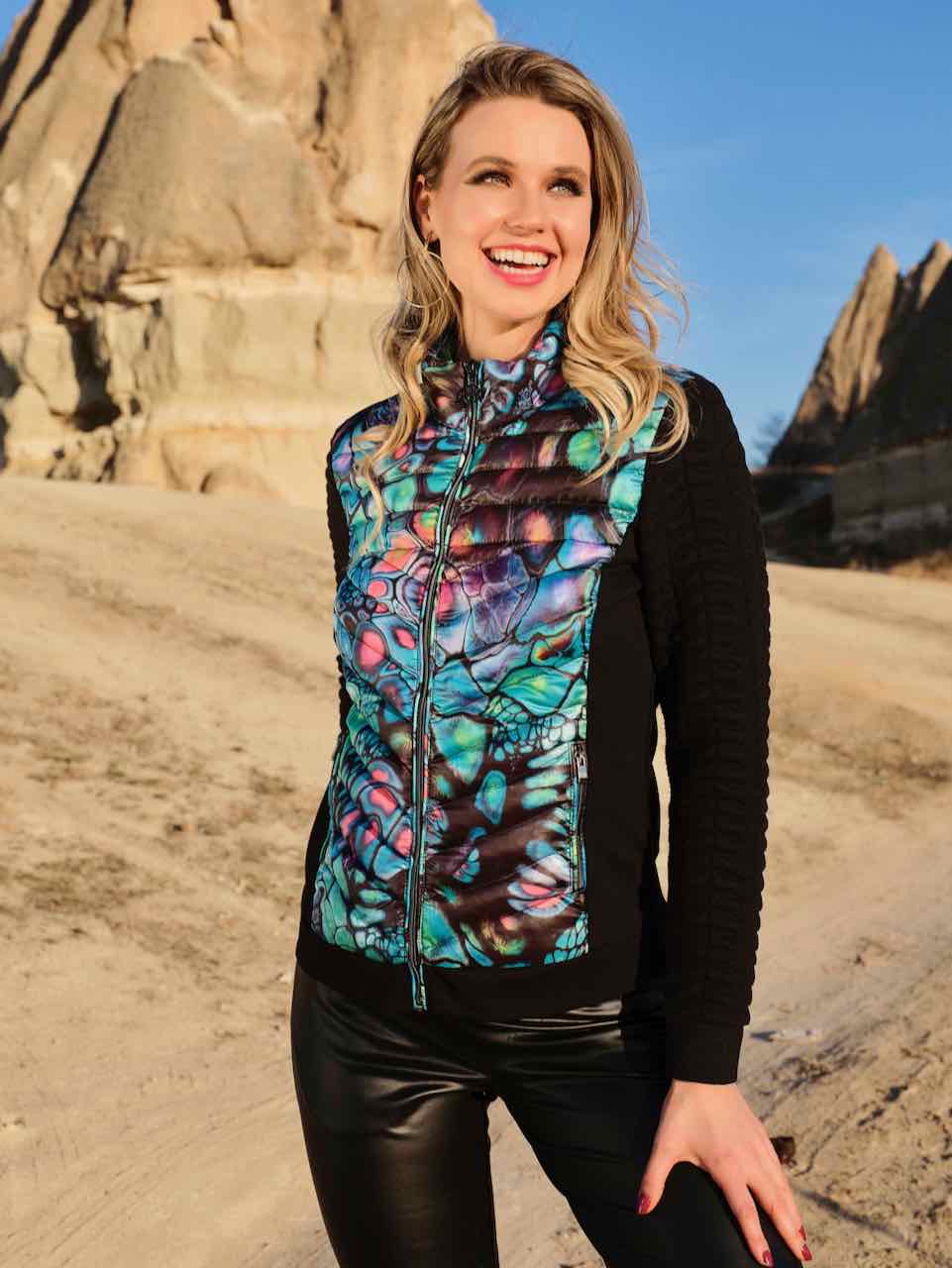 Nature Print Black Puffer Jacket – Modella Lifestyle